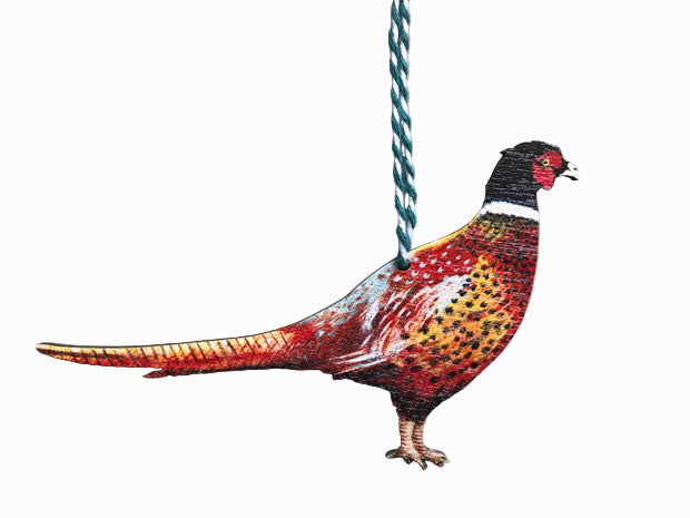 Pheasant Wooden Hanging Decoration – ElizabethHarbourDesigns